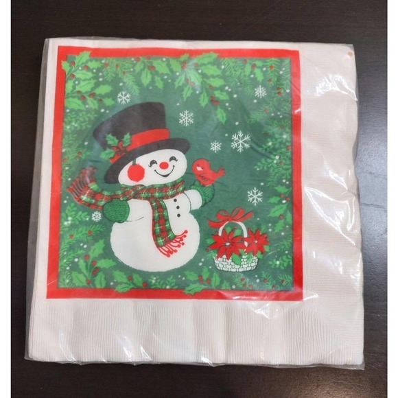 Hallmark | Holiday | Vintage Christmas Hallmark Snowman Napkins Sealed ...